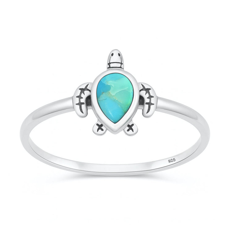 Sterling Silver Turquoise Sea Turtle Ring – Sac Silver