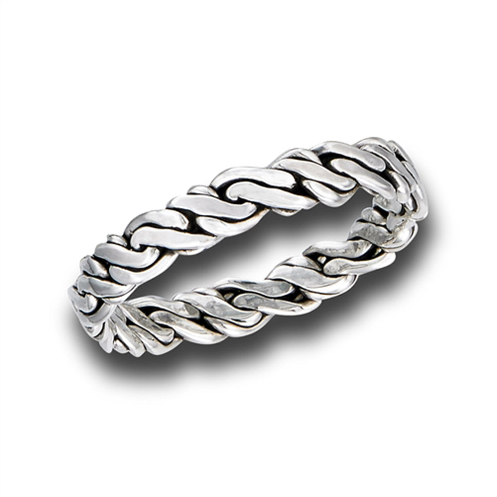 Chunky Rope Foxtail Twist Knot Ring New .925 Sterling Silver Band Size ...
