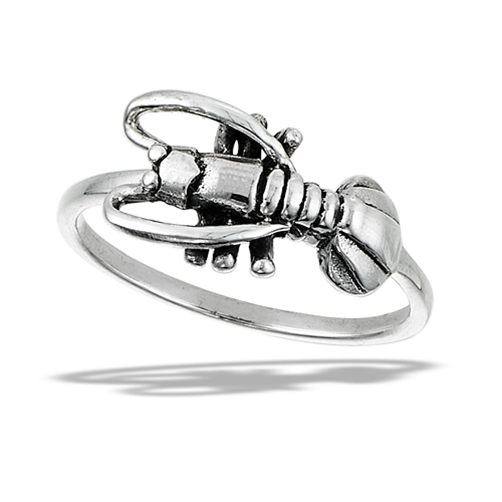 Crawfish Crawdad Mountain Lobster Ring New .925 Sterling Silver Band S ...