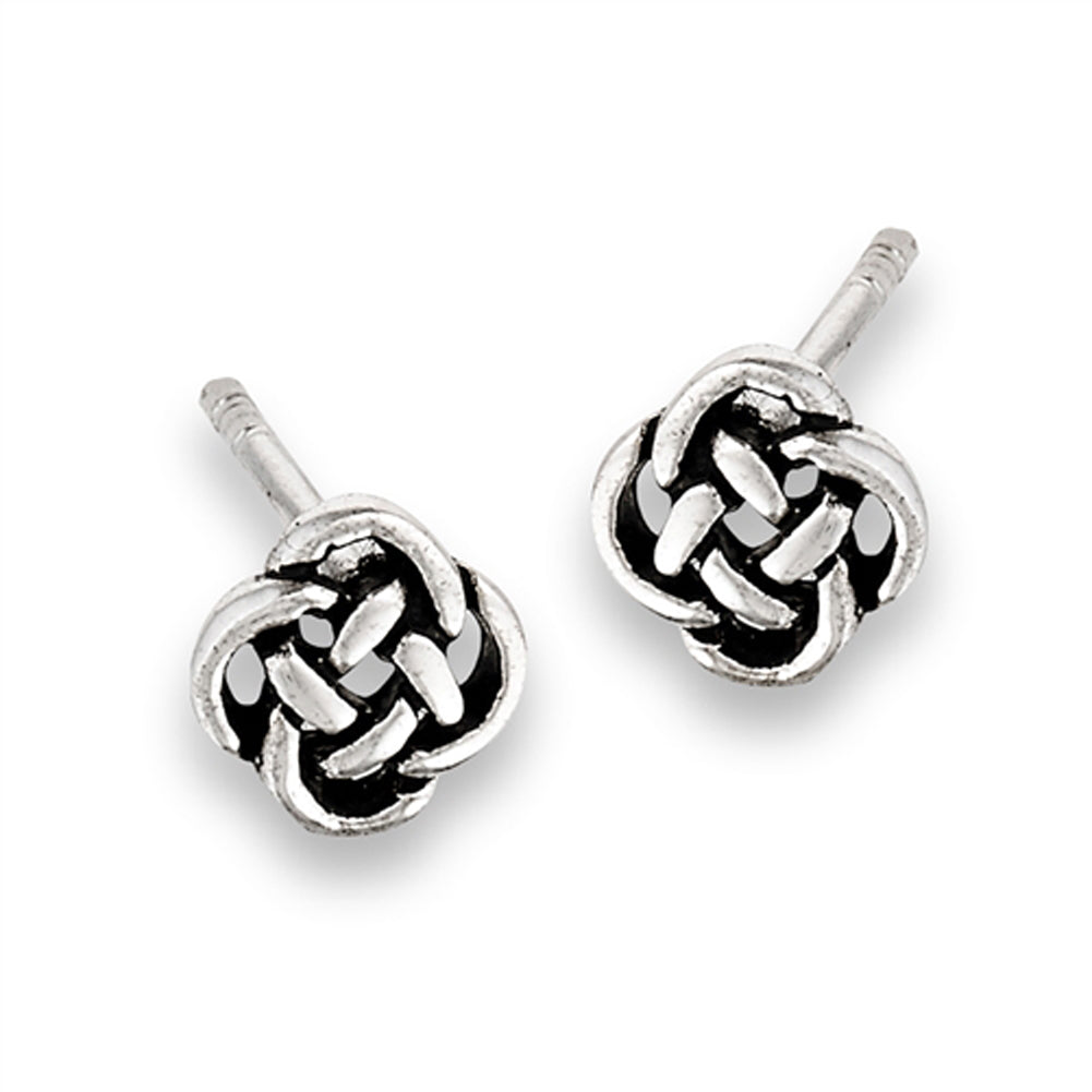 Clover Braid Celtic Knot Twist .925 Sterling Silver Weave Post Stud Ea ...